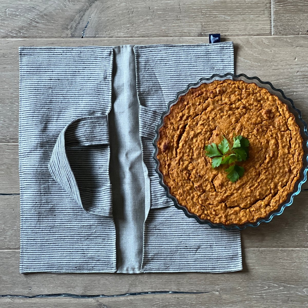 Handmade Linen Pie Tote Bag – Eco-Friendly Pie, Quiche & Casserole Car