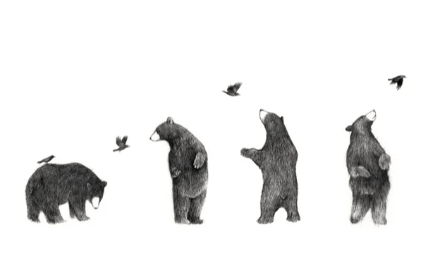 Three Bears Greetings card by Esther Connon