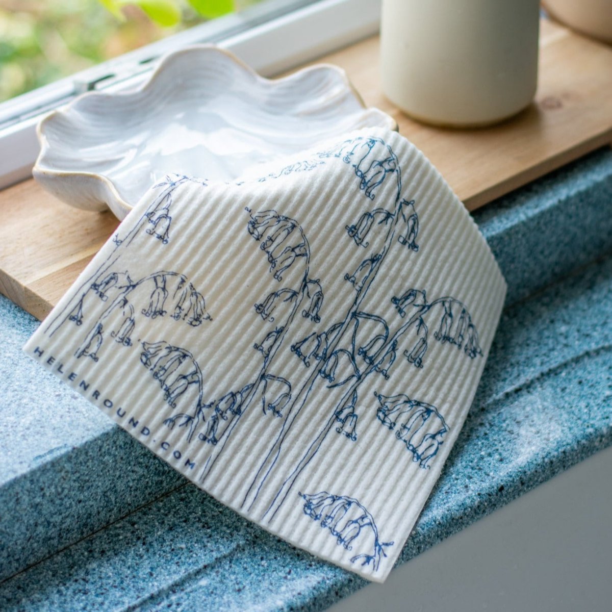 Eco Kitchen Sponge Cloths in Bluebell Design – Helen Round