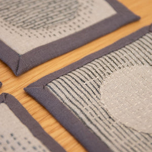 Slow Stitched Linen Coasters Kit - Hand Sewing Project