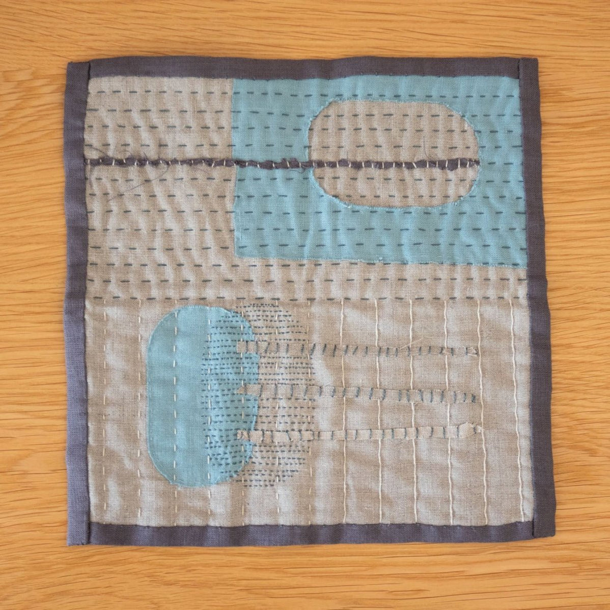 Slow Stitched Mini Linen Quilt Kit