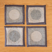 Slow Stitched Linen Coasters Kit - Hand Sewing Project