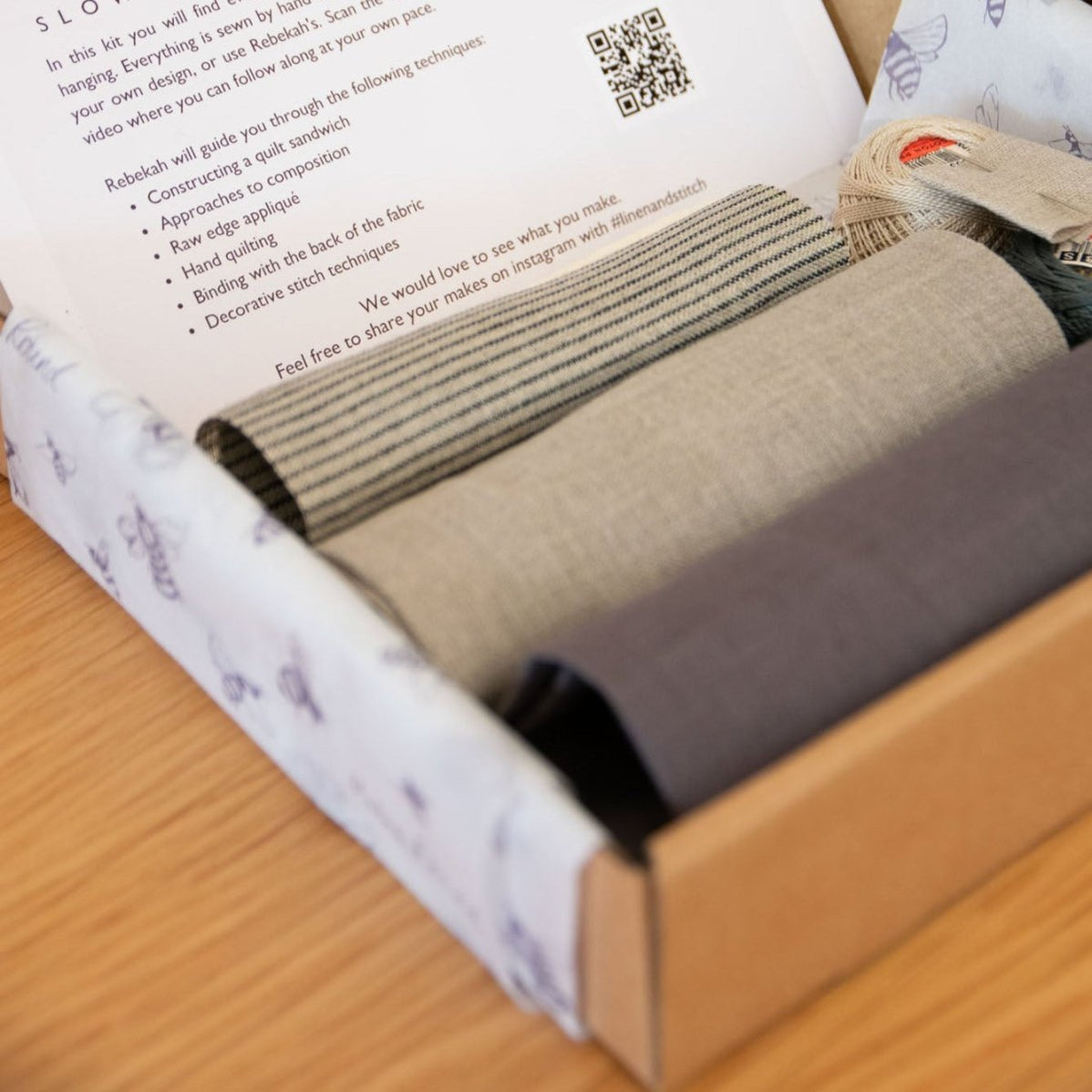 Slow Stitched Linen Coasters Kit - Hand Sewing Project