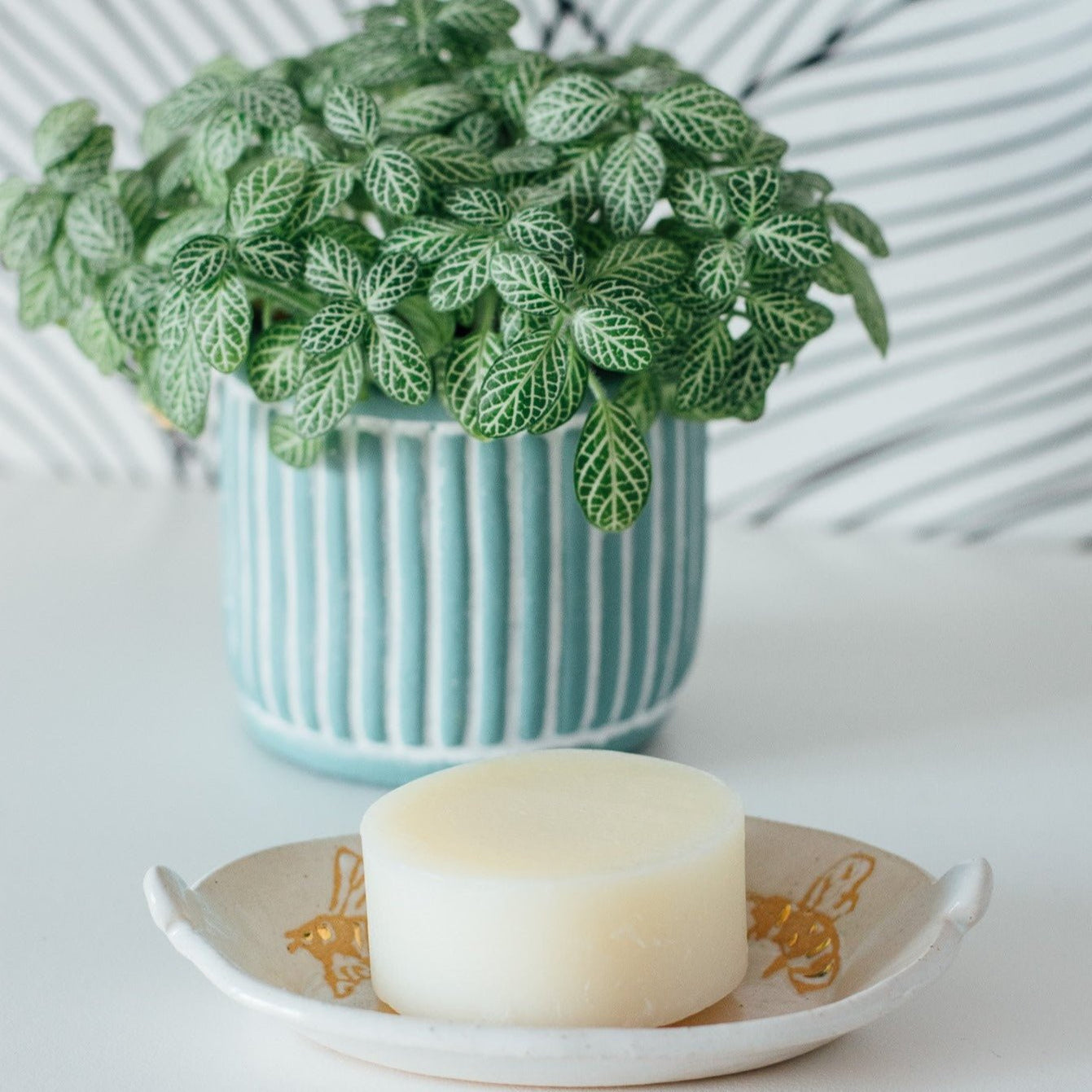 Hand-Built Ceramic Soap Dish - Bee Design or Gold Spot